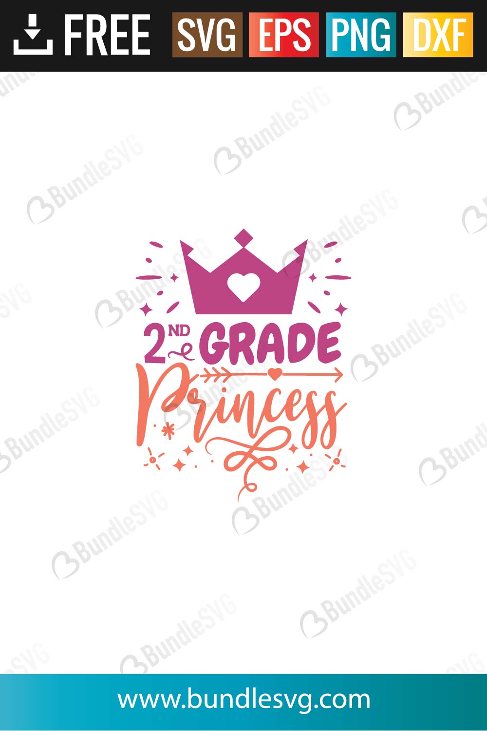 2nd Grade Princess SVG Cut Files Free Download | BundleSVG.com
