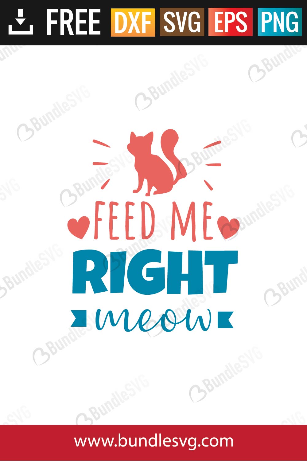 Feed Me Right Meow SVG Cut Files Free Download | BundleSVG.com